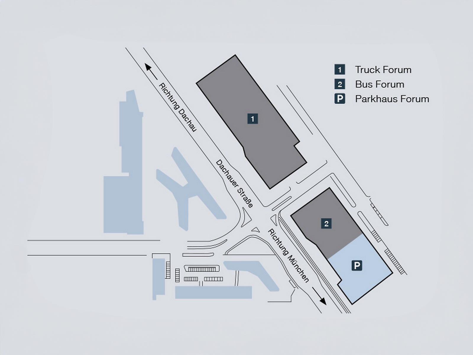 Adresse, Wegweiser und Gebäudeplan, Anfahrt und Parken im MAN Truck ...