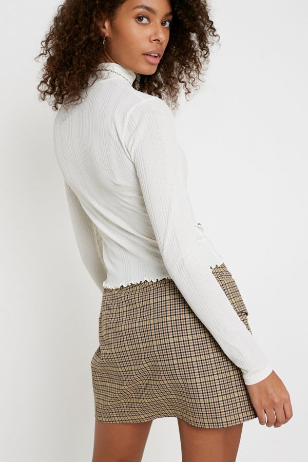 UO Ribbed Mesh Funnel Neck Top | Urban Outfitters UK