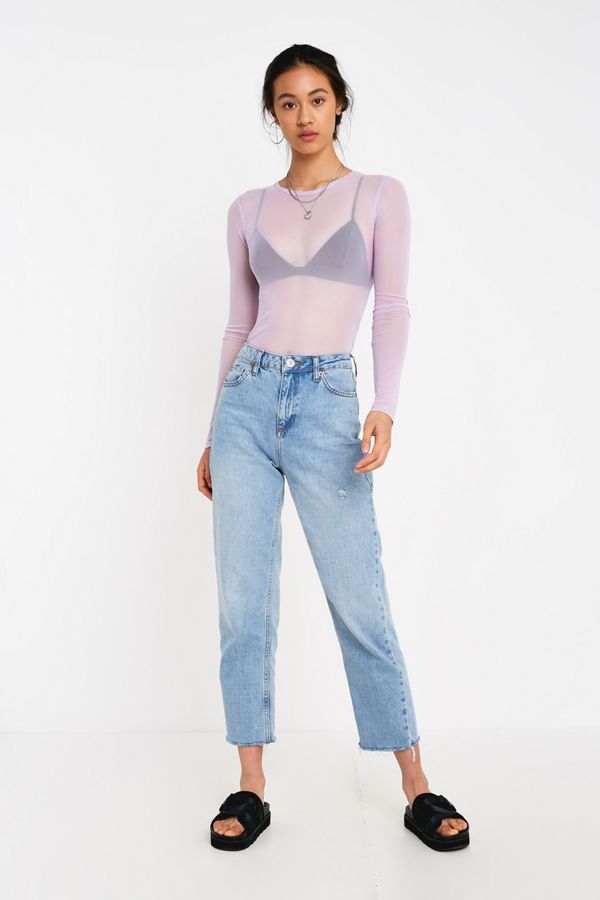 UO Plain Mesh Crew Neck Top | Urban Outfitters UK
