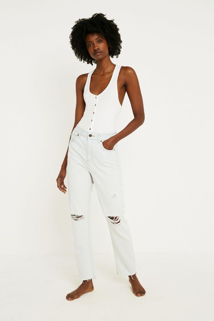 Out From Under Slinky Ribbed Button-Through Tank Top | Urban Outfitters UK