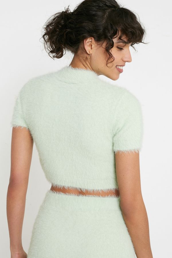 UO Fluffy Heart Cutout Top | Urban Outfitters UK
