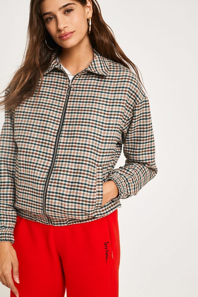 UO Check Print Harrington Jacket | Urban Outfitters UK