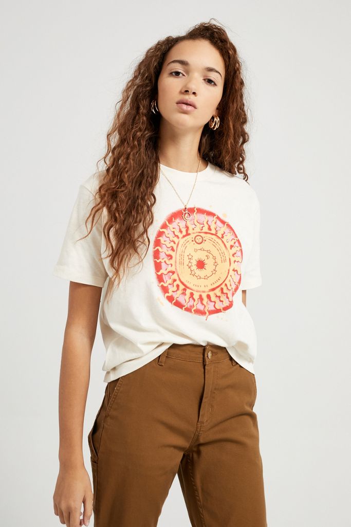 UO Celestial Sun Washed T-Shirt | Urban Outfitters UK