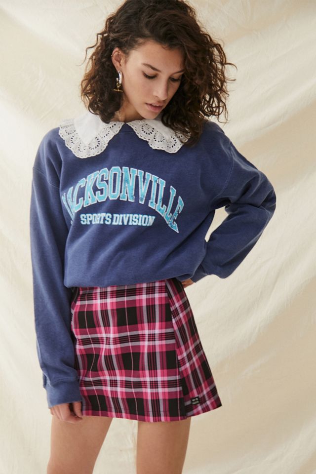 UO – Karierter Minirock in Rosa mit Schlitz | Urban Outfitters DE