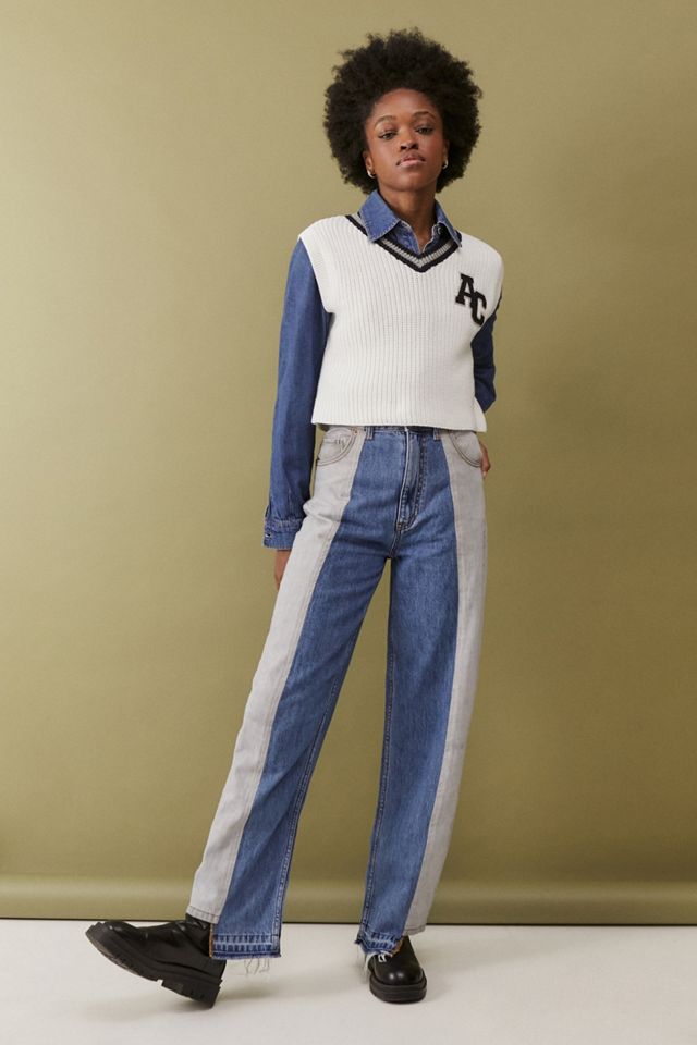 BDG Roxy High-Waisted Two-Tone Jeans | Urban Outfitters UK