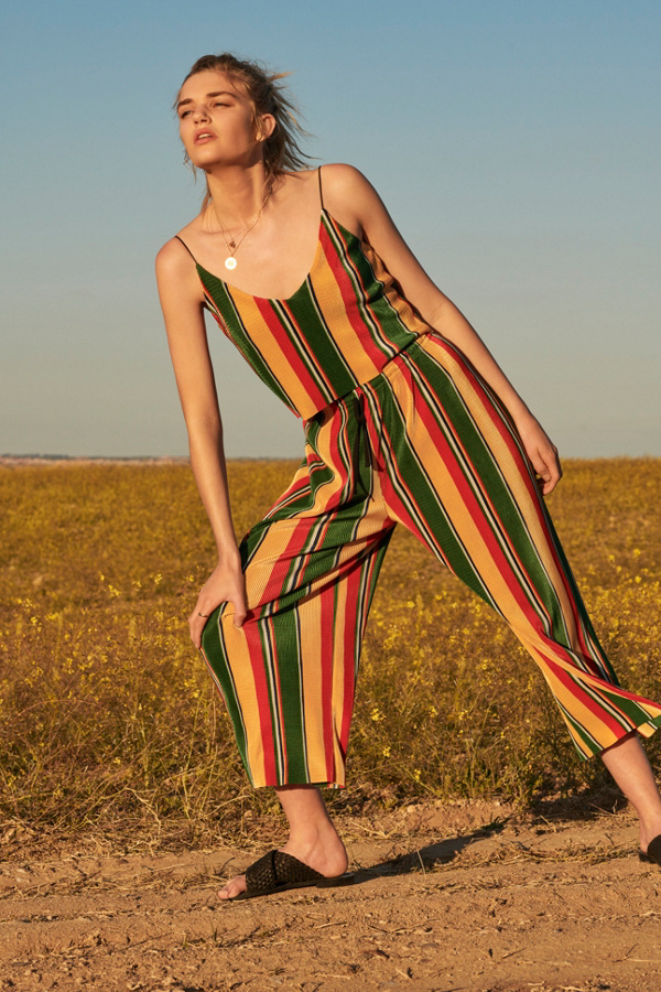 UO Vertical Stripe Plisse Puddle Trousers | Urban Outfitters UK