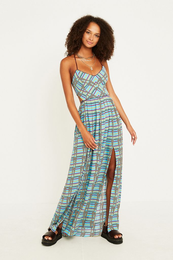 UO Gia Turquoise Maxi Dress | Urban Outfitters UK