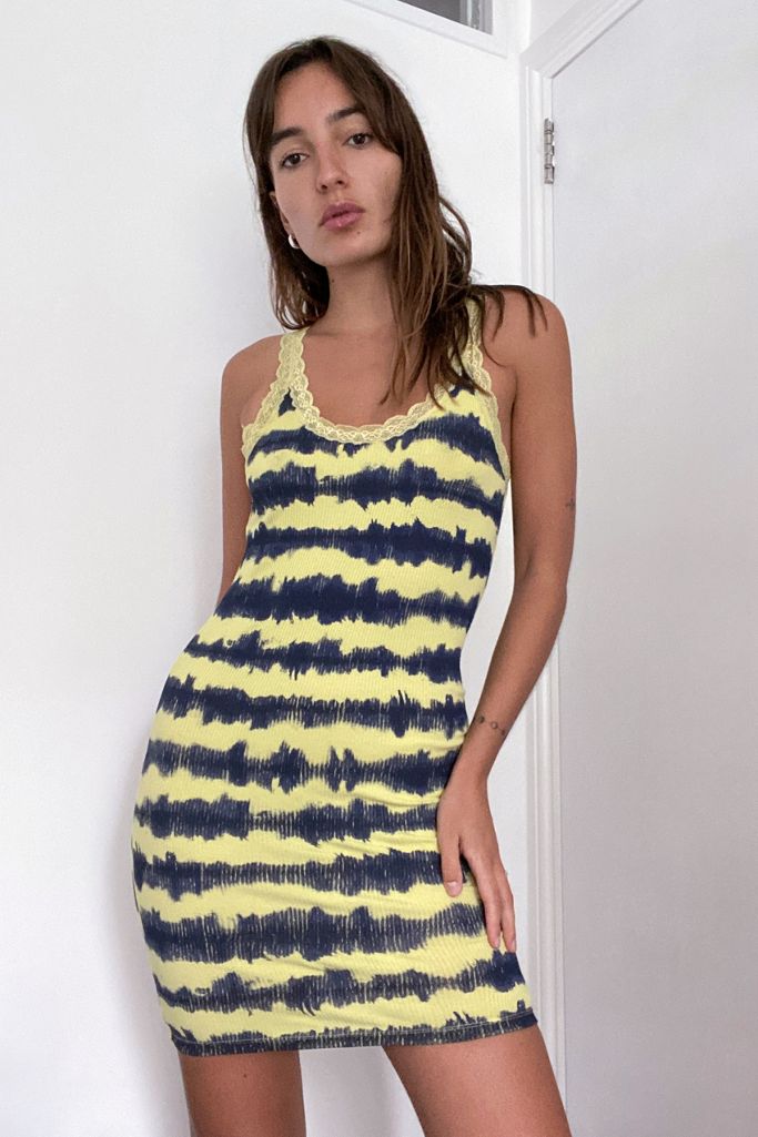 UO Lace Trim Tie-Dye Mini Dress | Urban Outfitters UK