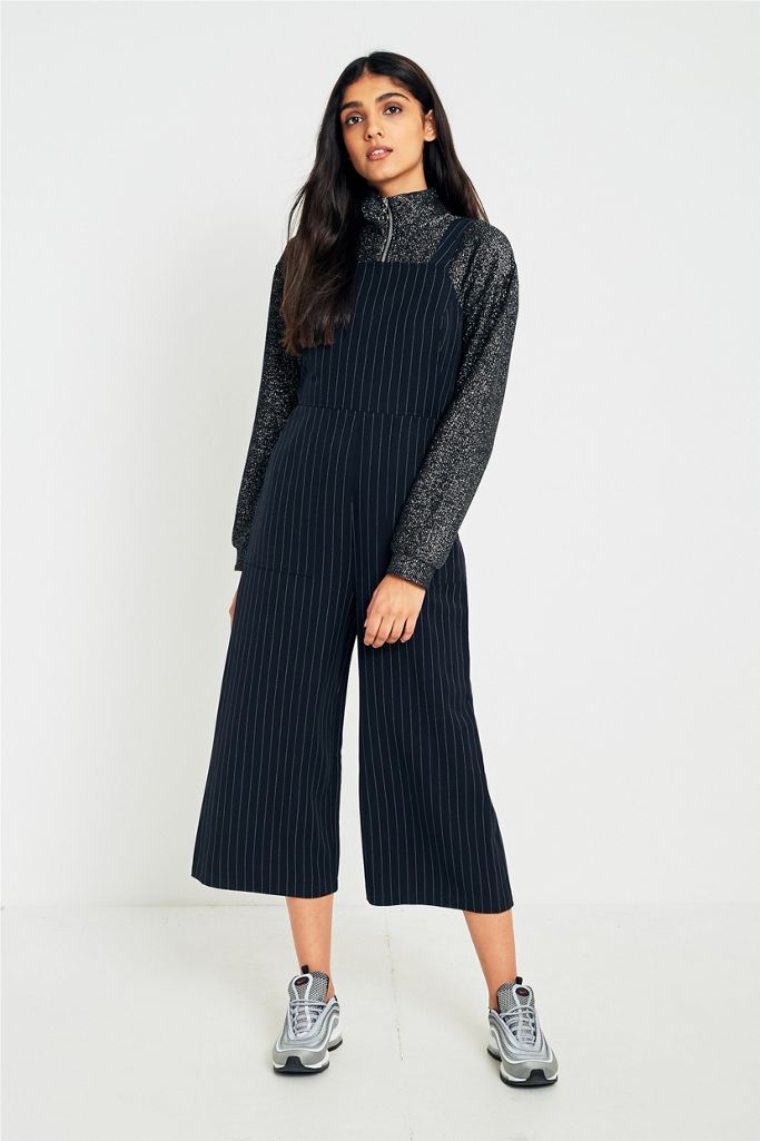 Urban Outfitters Black Bib Culotte Jumpsuit Urban Outfitters Uk