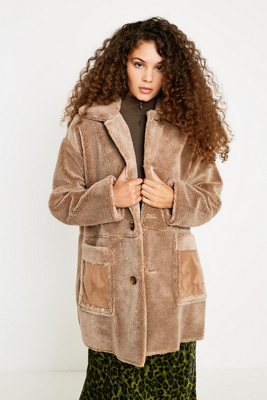 UO Faux Shearling Coat | Urban Outfitters UK