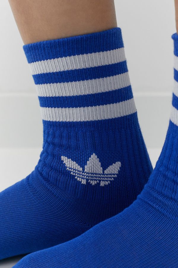 adidas Originals Blue Mid Crew Socks 3-Pack | Urban Outfitters UK