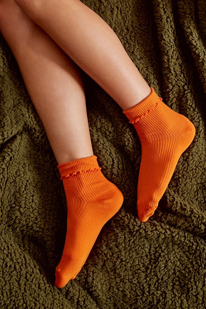 Orange Frill Socks | Urban Outfitters UK