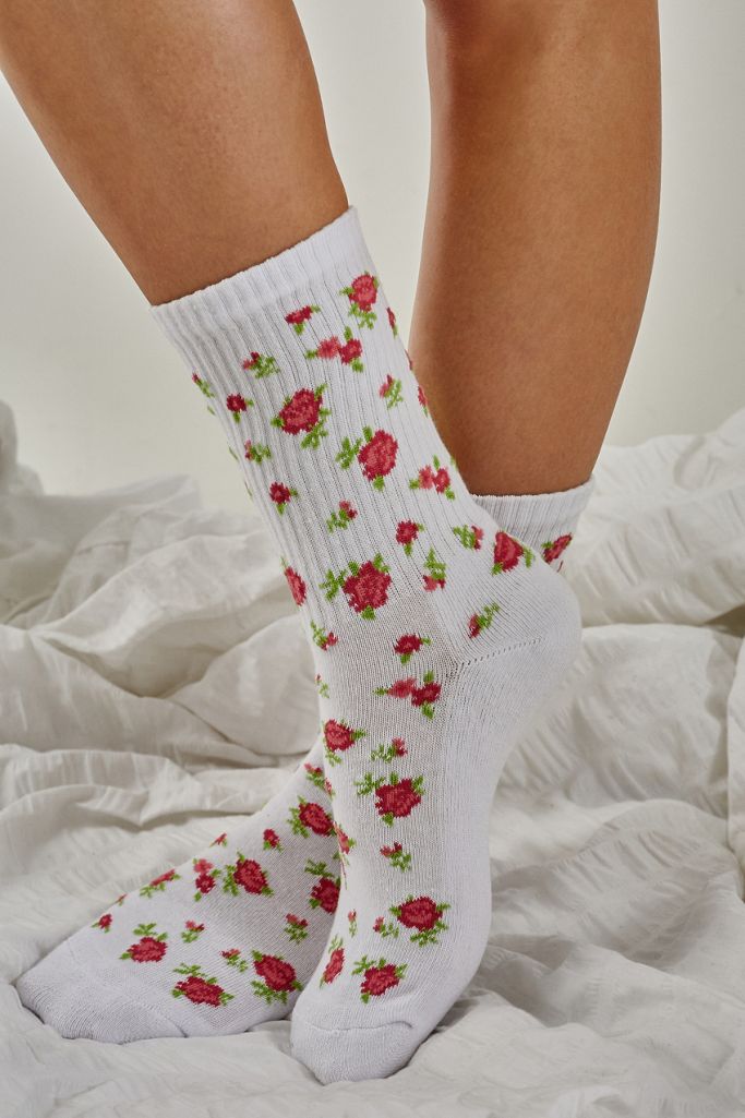 UO Floral Jacquard Sport Socks | Urban Outfitters UK