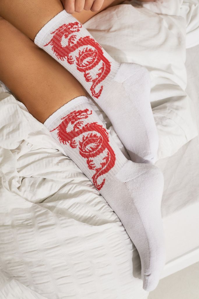 UO Jacquard Dragon Socks | Urban Outfitters UK