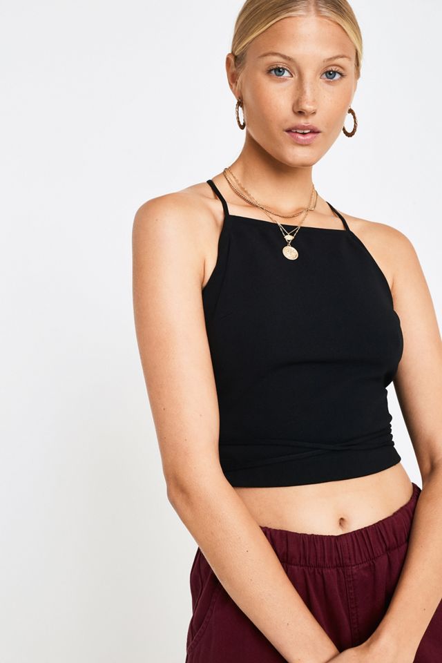 UO Moss Black Open Back Cami | Urban Outfitters UK