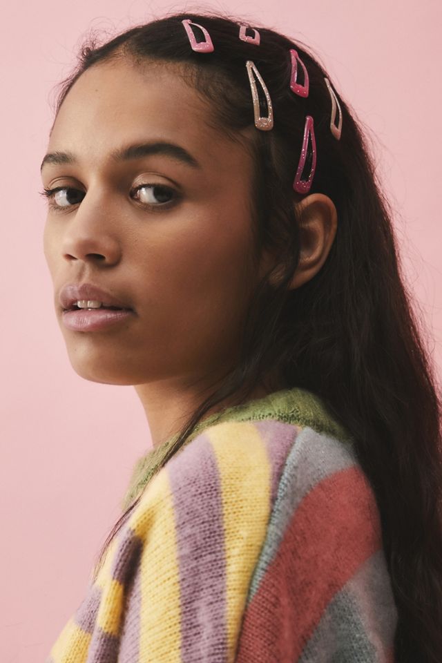 Pink Glitter Snap Hair Clips | Urban Outfitters UK