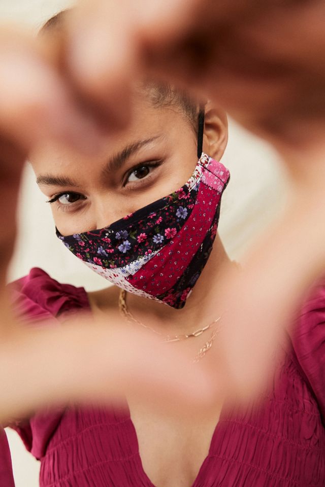 UO Reusable Pink Patchwork Face Mask | Urban Outfitters UK