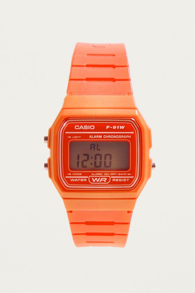 Casio F91W-1 Digital Orange Watch | Urban Outfitters UK