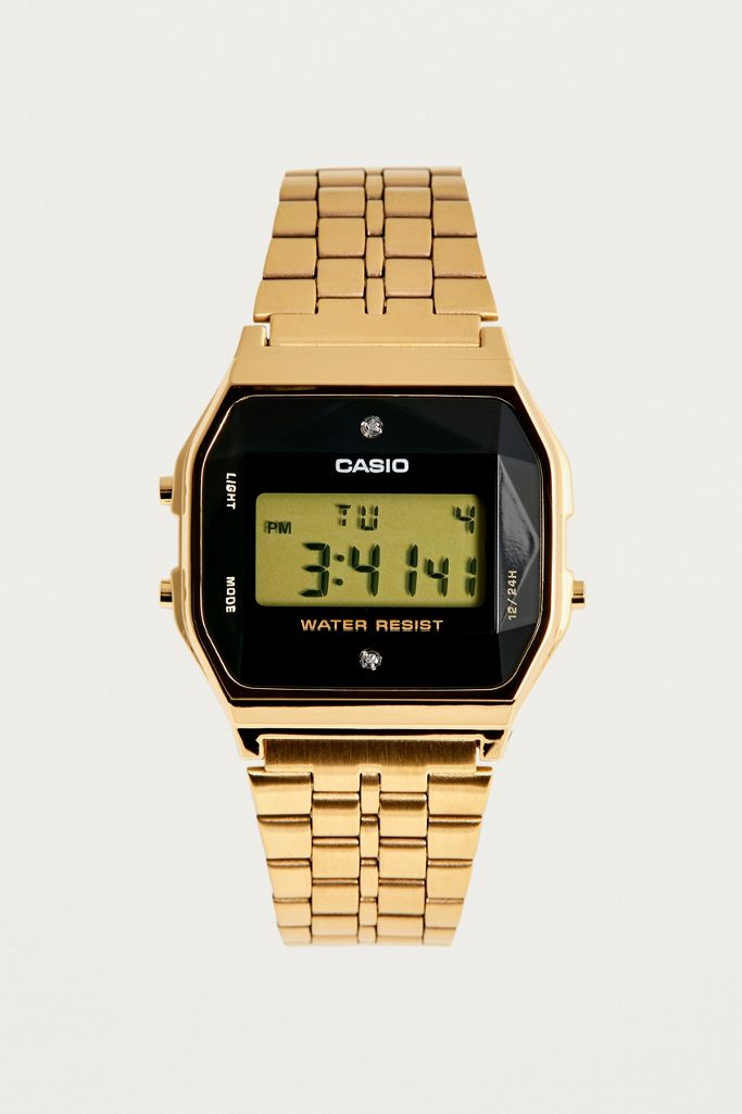 Casio A159WGED Vintage Gold Diamond Watch | Urban Outfitters UK