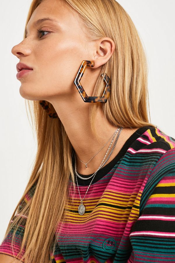 Geo Resin Statement Hoop Earrings | Urban Outfitters UK