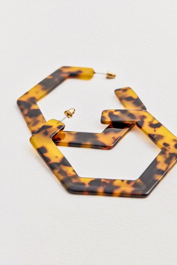 Geo Resin Statement Hoop Earrings | Urban Outfitters UK