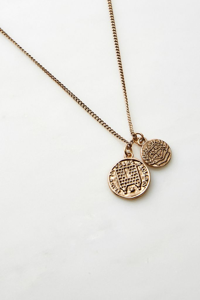 Double Coin Pendant Necklace | Urban Outfitters UK