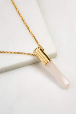 Love Bullets Rose Quartz Semi-Precious Point Pendant Necklace | Urban ...
