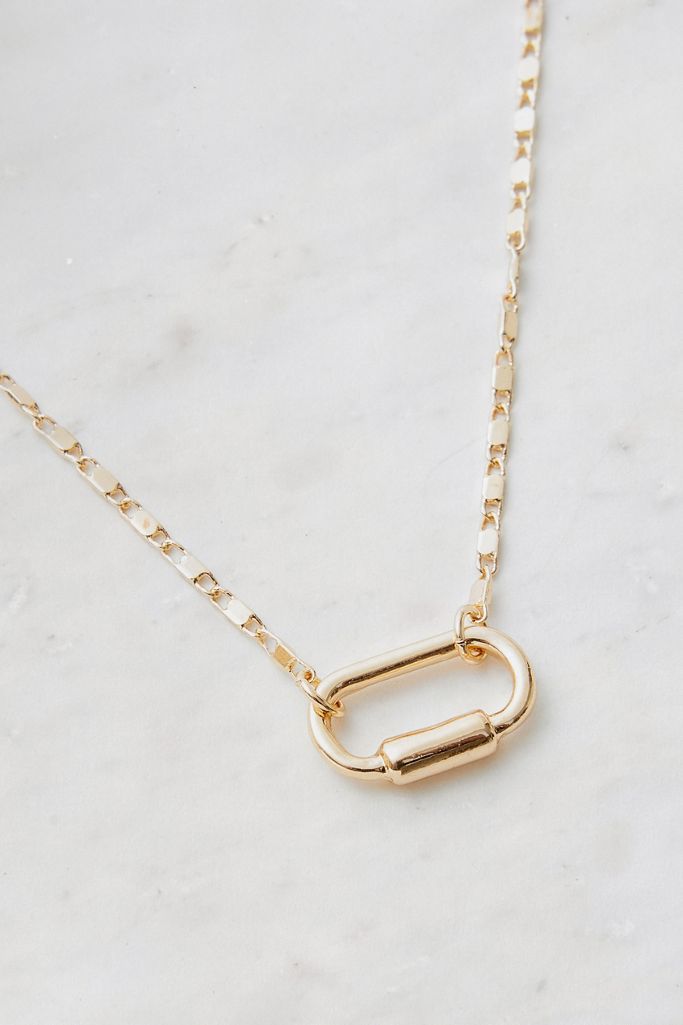 Fine Chain Carabiner Necklace | Urban Outfitters UK