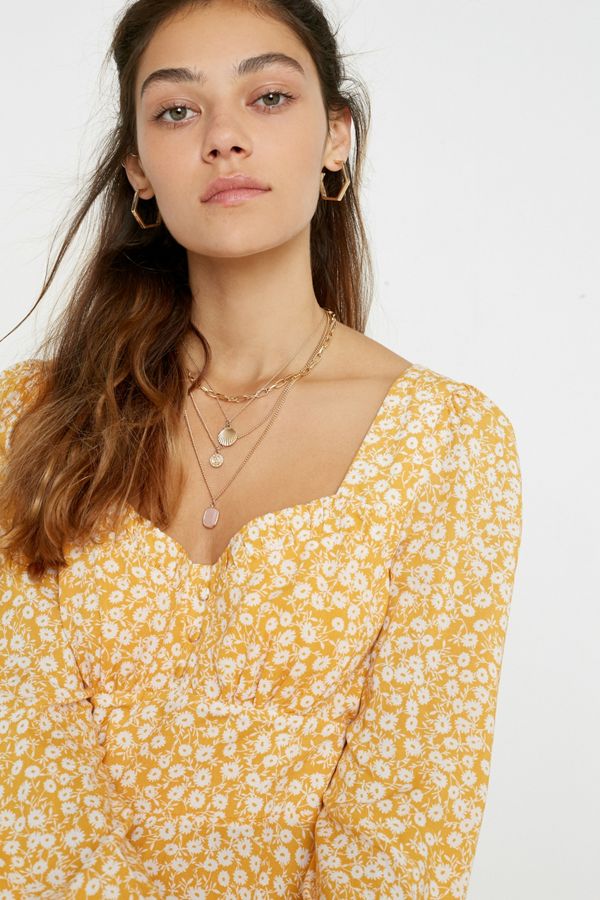 Kiss The Sky Ruffle Mini Dress | Urban Outfitters UK