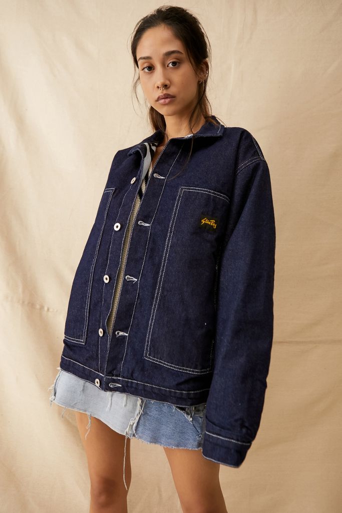 Stan Ray Tiger Stripe Lined Denim Box Jacket | Urban Outfitters UK
