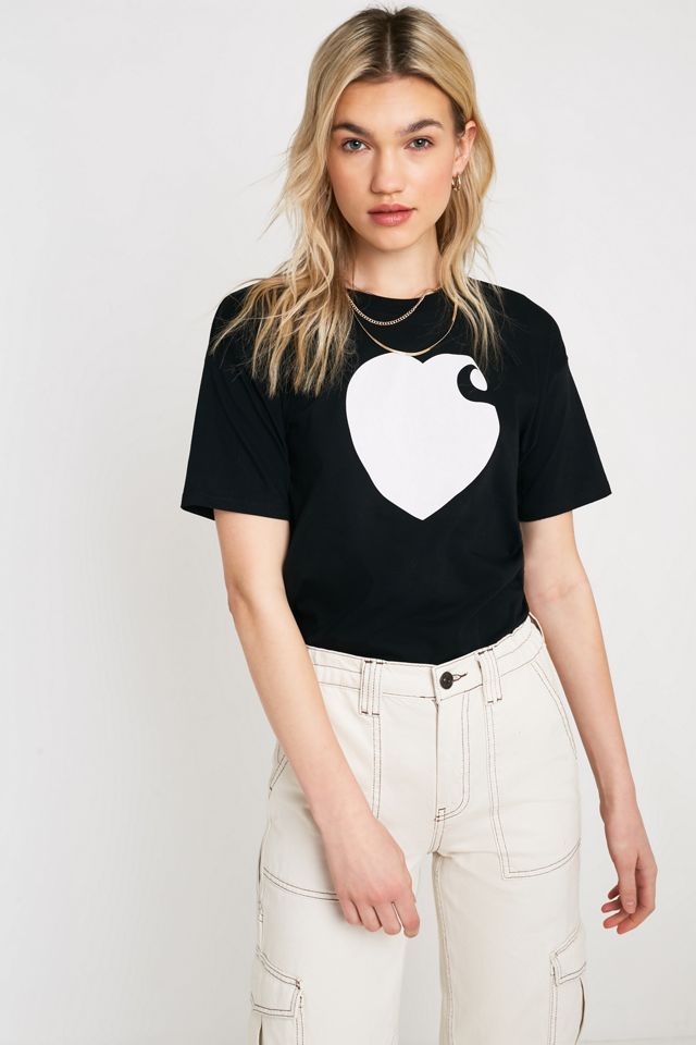 Carhartt WIP Hartt Black + White T-Shirt | Urban Outfitters UK