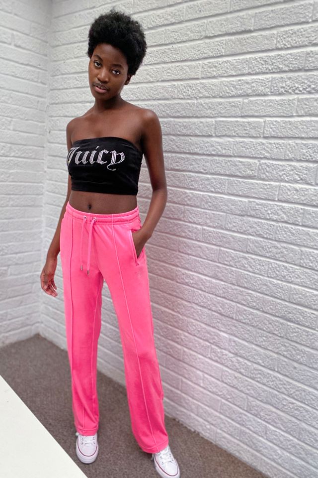 Juicy Couture Velour Fluorescent Pink Track Pants | Urban Outfitters UK