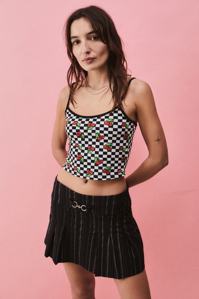 NEW girl ORDER Cherry Checkerboard Tank Top | Urban Outfitters UK