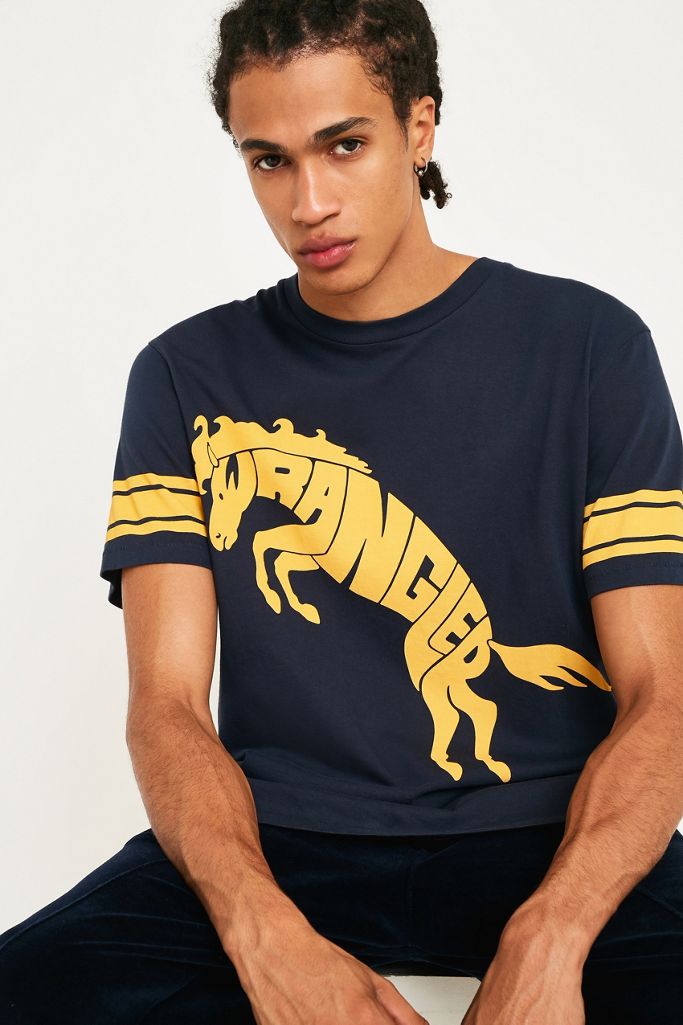 Wrangler Blue & Yellow Rugby T-Shirt | Urban Outfitters UK