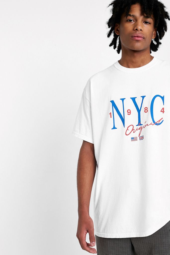 UO NYC Washed White T-Shirt | Urban Outfitters UK