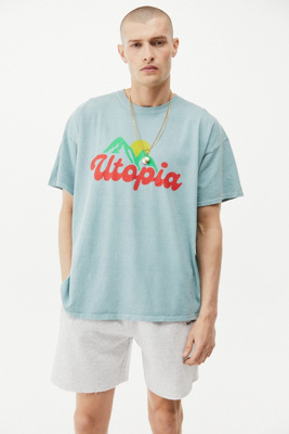 UO Blue Utopia T-Shirt | Urban Outfitters UK