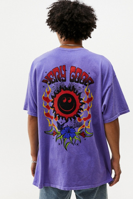 UO Purple Very Good Flame T-Shirt | Urban Outfitters UK