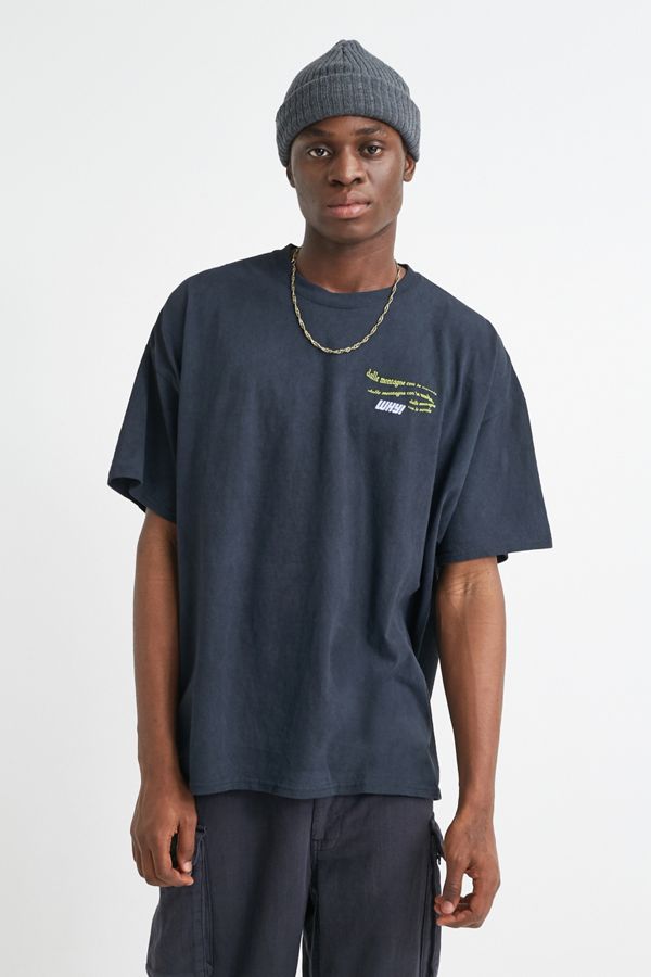 UO Neon Print Black T-Shirt | Urban Outfitters UK
