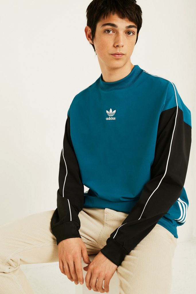 adidas Authentic Stripe Real Teal Crew Neck | Urban Outfitters UK
