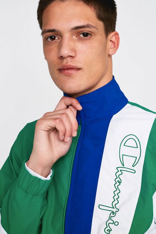Champion Green + Blue Logo Track Top | Urban Outfitters UK