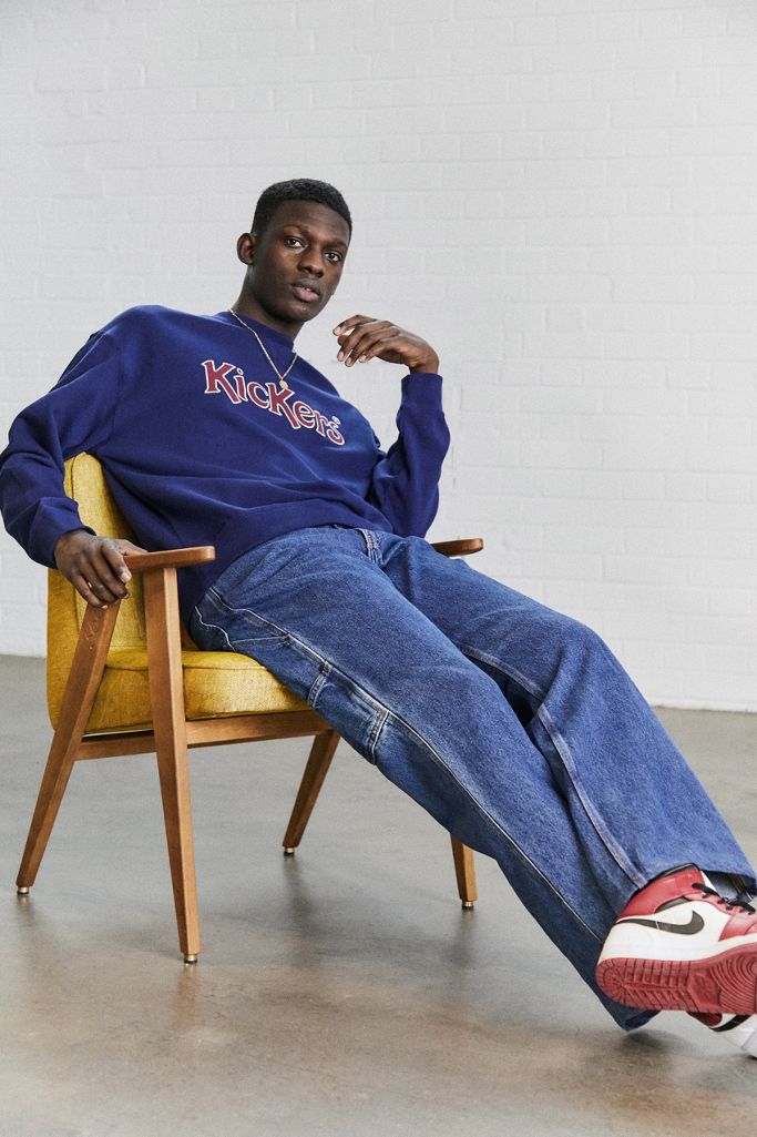 Kickers Classic Navy Crew Neck Sweatshirt | Urban Outfitters UK