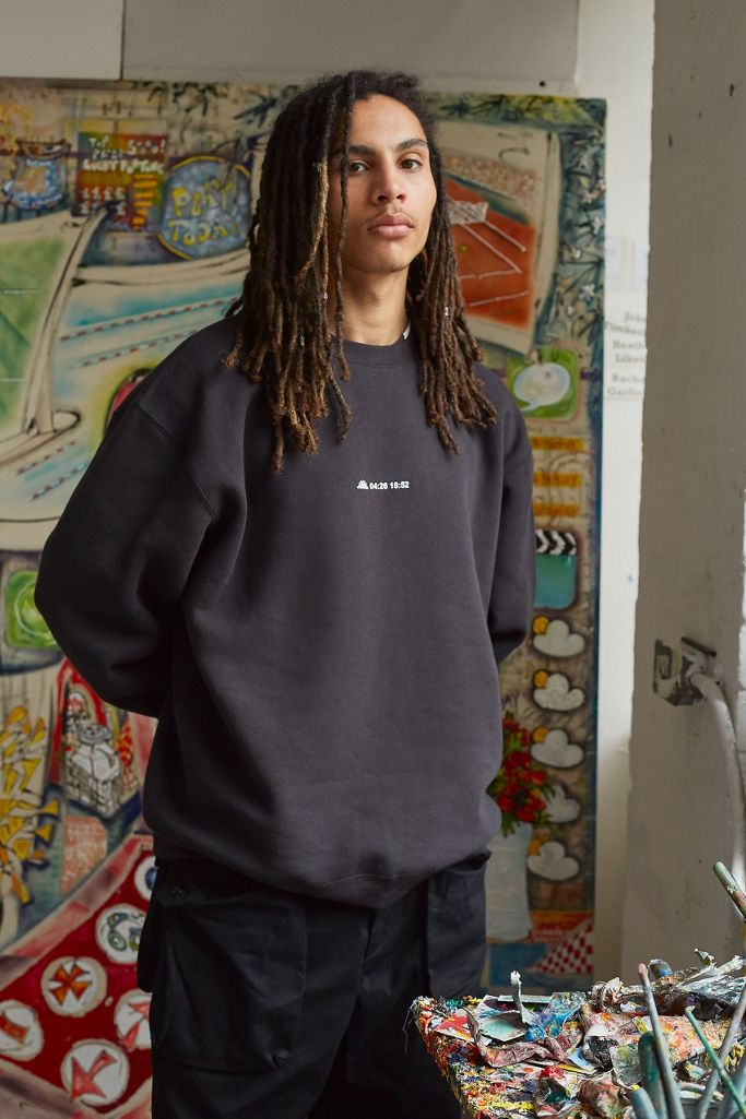 Temporary Collective Weather Black Crew Neck Sweatshirt | Urban ...