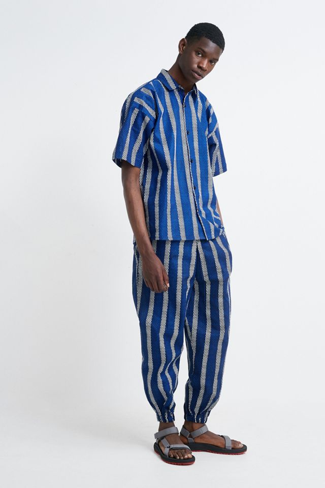 Mojo Kojo Blue Printed Trousers | Urban Outfitters UK