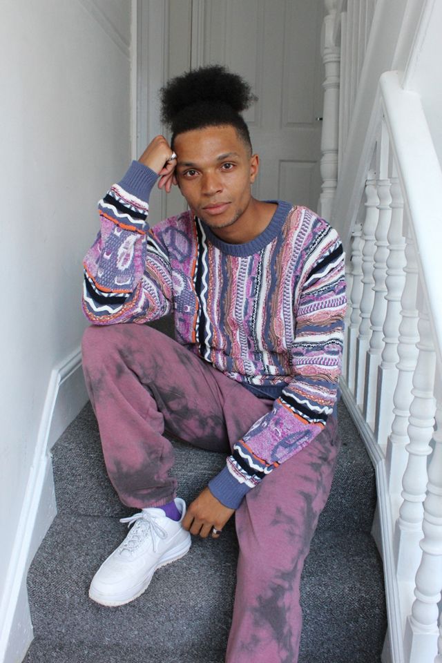 UO Purple Textured Knit Peace Jumper | Urban Outfitters UK