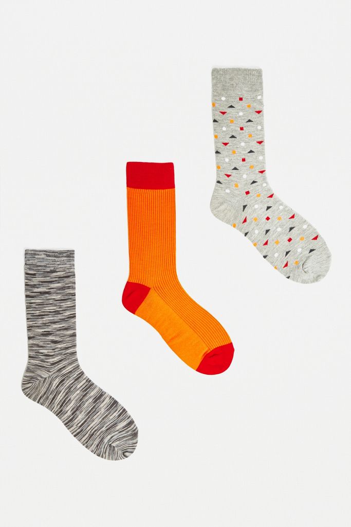 UO Grey Space-Dye Socks 3-Pack | Urban Outfitters UK