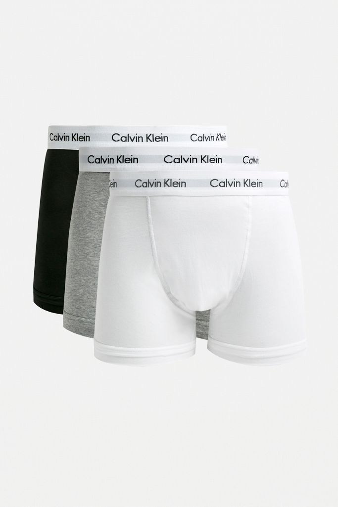 Calvin Klein Black, White and Grey Boxer Trunks 3-Pack | Urban ...