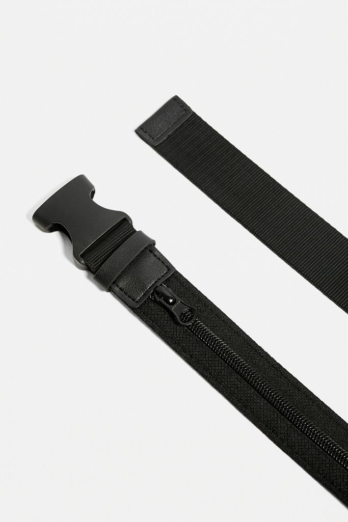 UO Black Zipper Stash Belt | Urban Outfitters UK