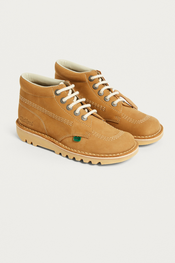 Kickers Kick Hi Tan Nubuck Leather Boots | Urban Outfitters UK
