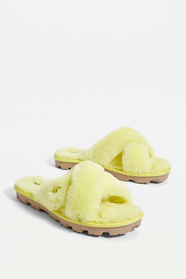 UGG Fuzzette Yellow Slipper Sliders | Urban Outfitters UK