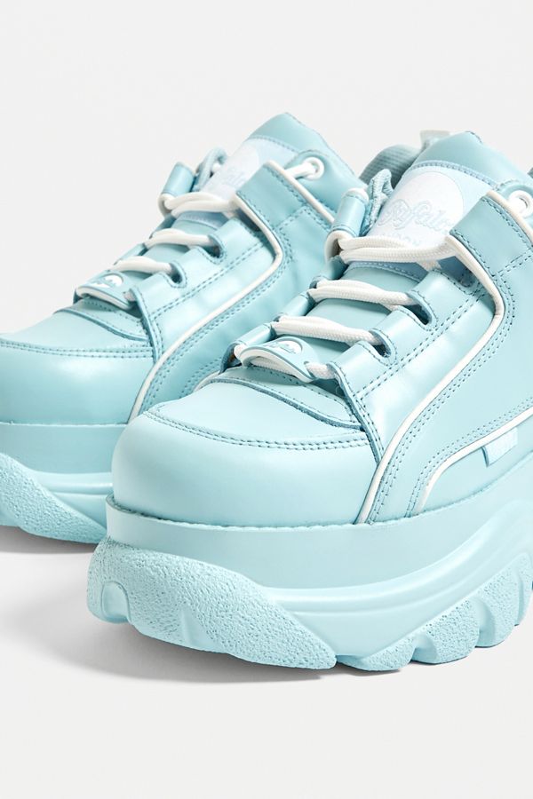 Buffalo Baby Blue Leather Chunky Platform Trainers | Urban Outfitters UK